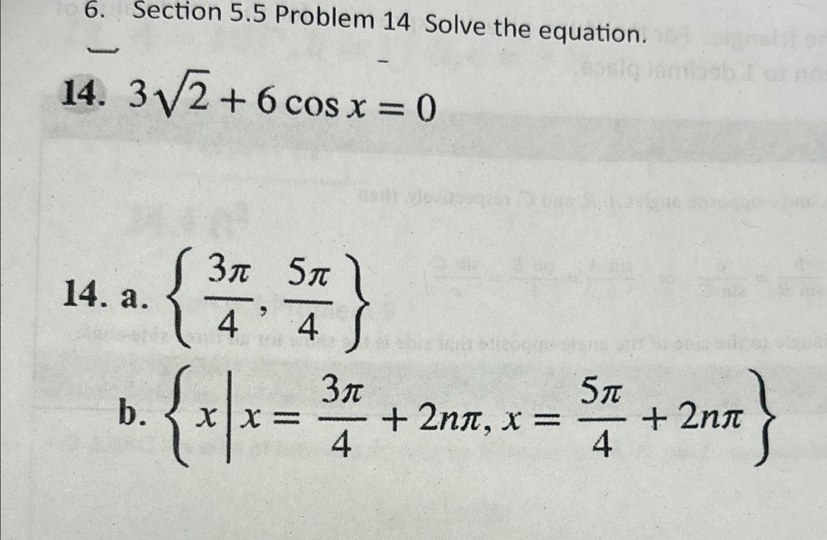 Solved Section 5.5 ﻿Problem 14 ﻿Solve the | Chegg.com