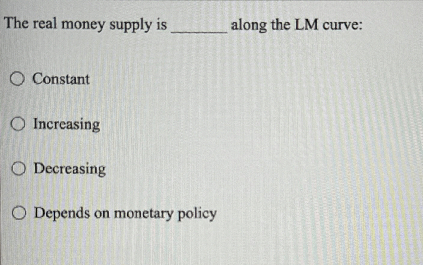 Solved The real money supply is q, ﻿along the LM | Chegg.com