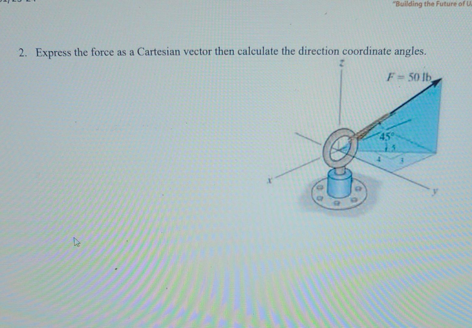 Solved 2. Express the force as a Cartesian vector then | Chegg.com