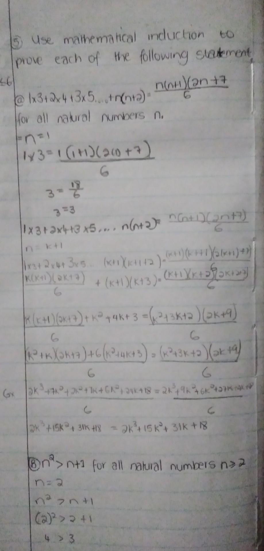 Solved (5) Use mathematical induction to prove each of the | Chegg.com