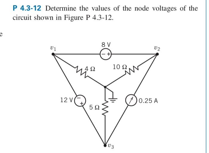 Solved P 4.3-12 Determine the values of the node voltages of | Chegg.com