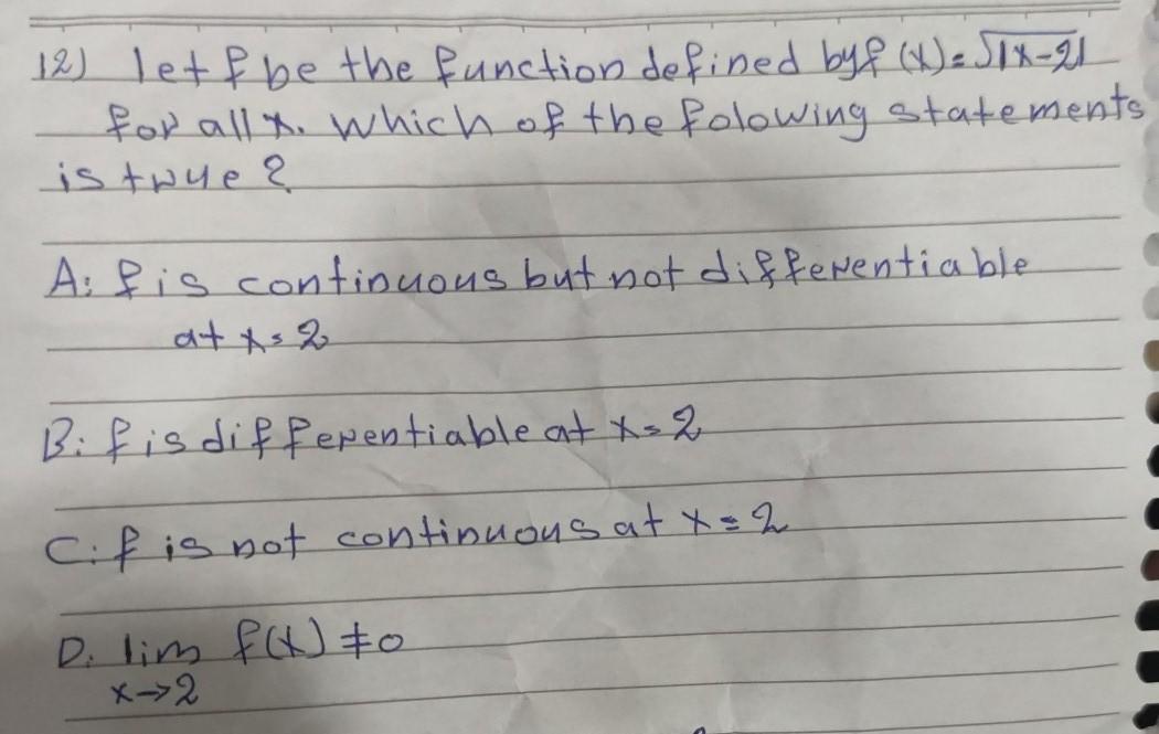 Solved 12) let f be the function defined byf (X) = SIX-21 | Chegg.com