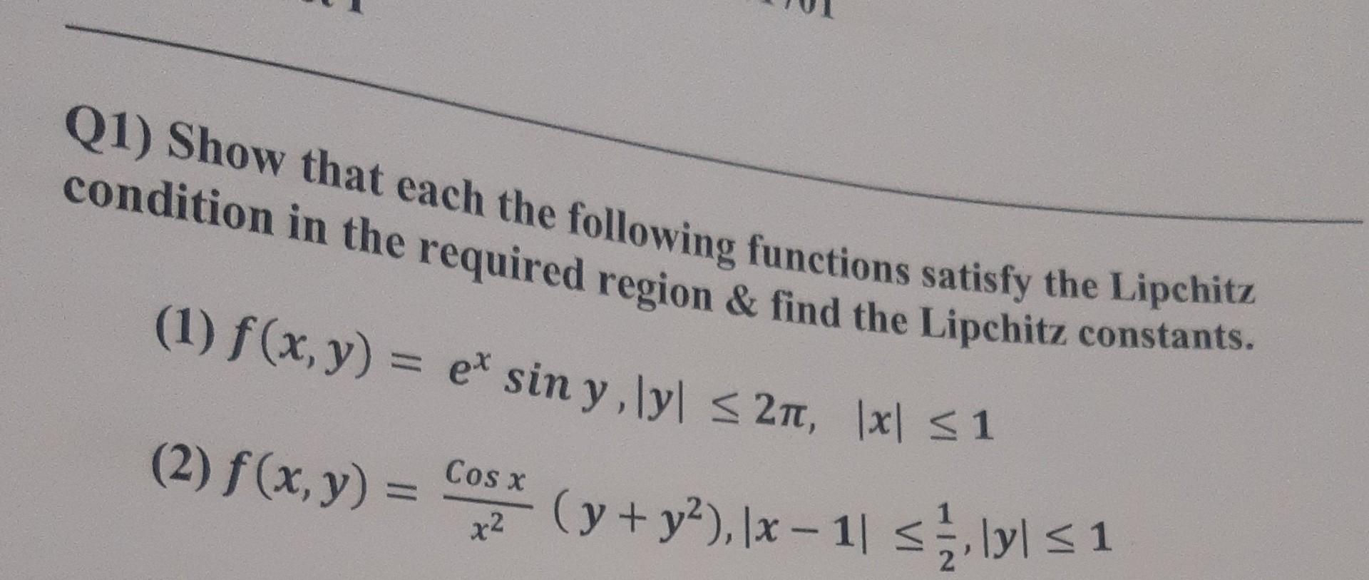 Solved Q1) Show that each the following functions satisfy | Chegg.com