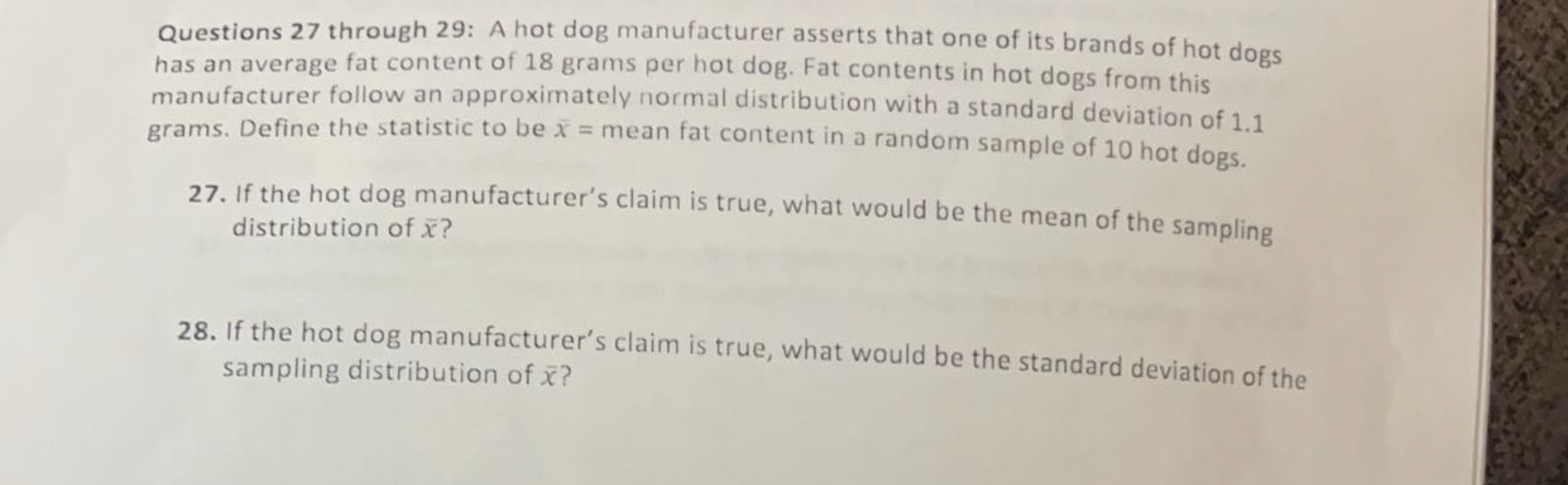 Solved A hot dog manufacturer asserts that one of its brands | Chegg.com