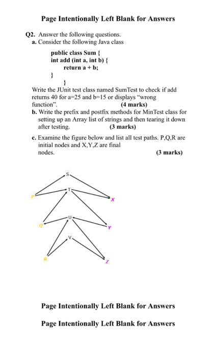 Solved Page Intentionally Left Blank for Answers Q2. Answer | Chegg.com