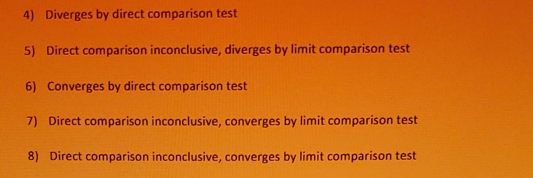 Solved Apply the direct comparison test by choosing a | Chegg.com