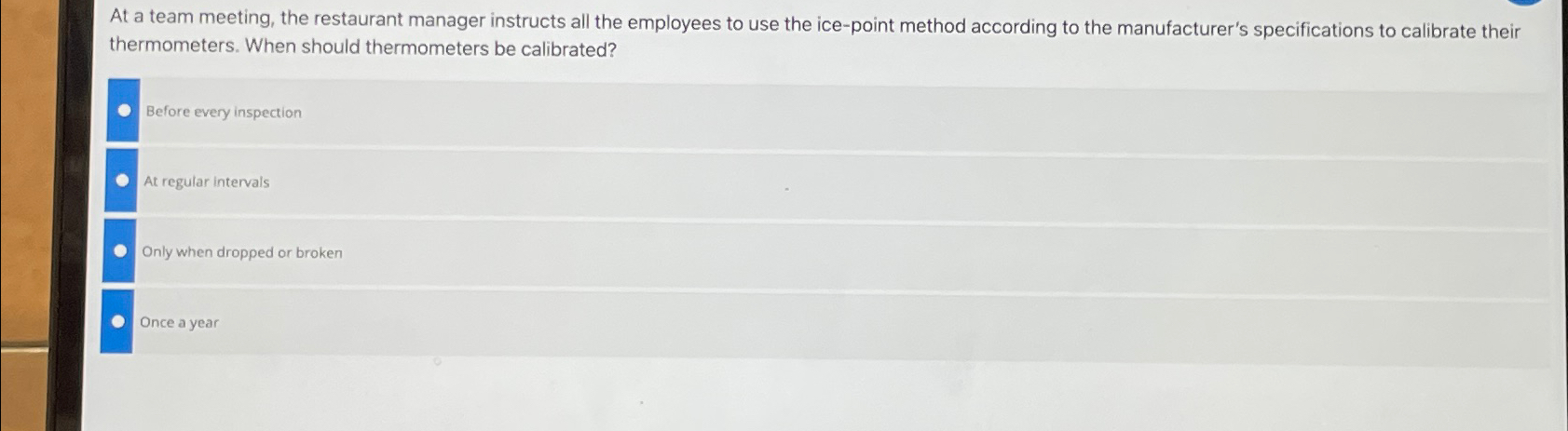 Solved At a team meeting, the restaurant manager instructs | Chegg.com