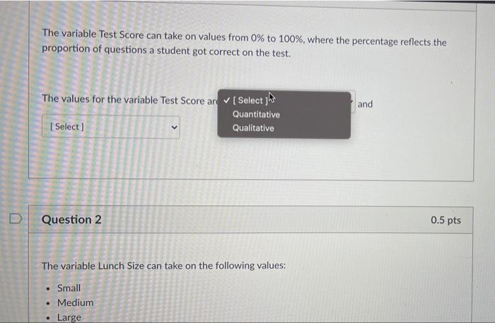 Solved The variable Test Score can take on values from 0% to | Chegg.com