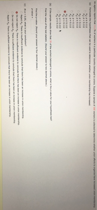 Solved An agency reports that 11.2 % of workers in a | Chegg.com