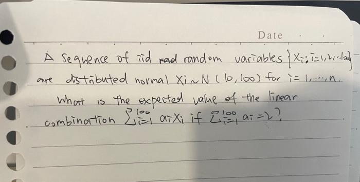 Solved A Sequence Of Iid Random Variables {xi I 1 2 ⋯ 120