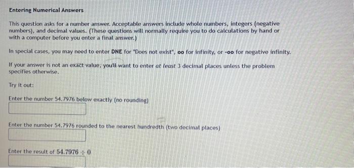 Solved Entering Numerical Answers This question asks for a | Chegg.com