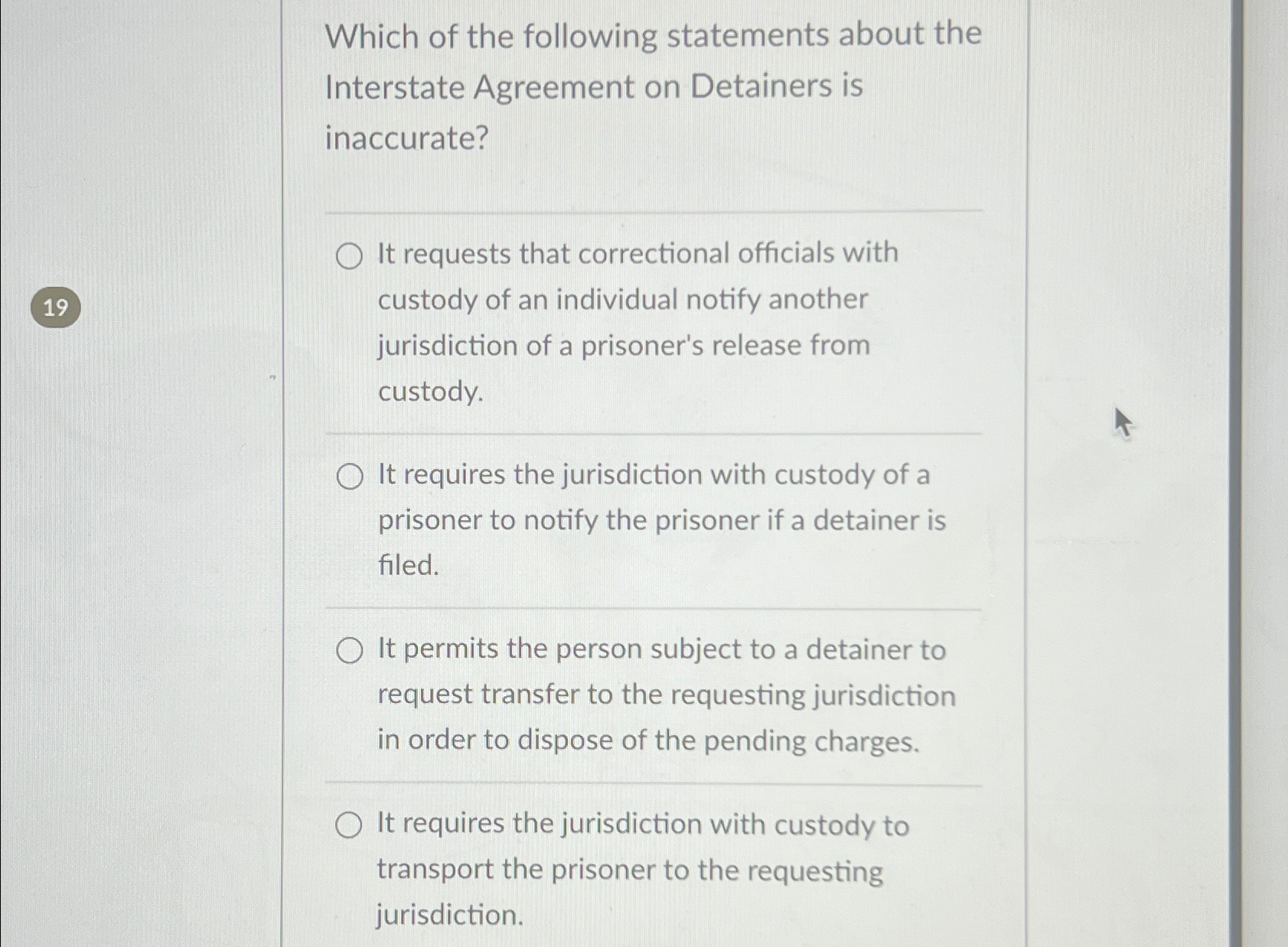 Solved Which of the following statements about the | Chegg.com