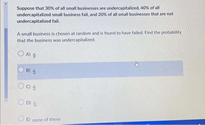 Solved Suppose that 30% of all small businesses are | Chegg.com