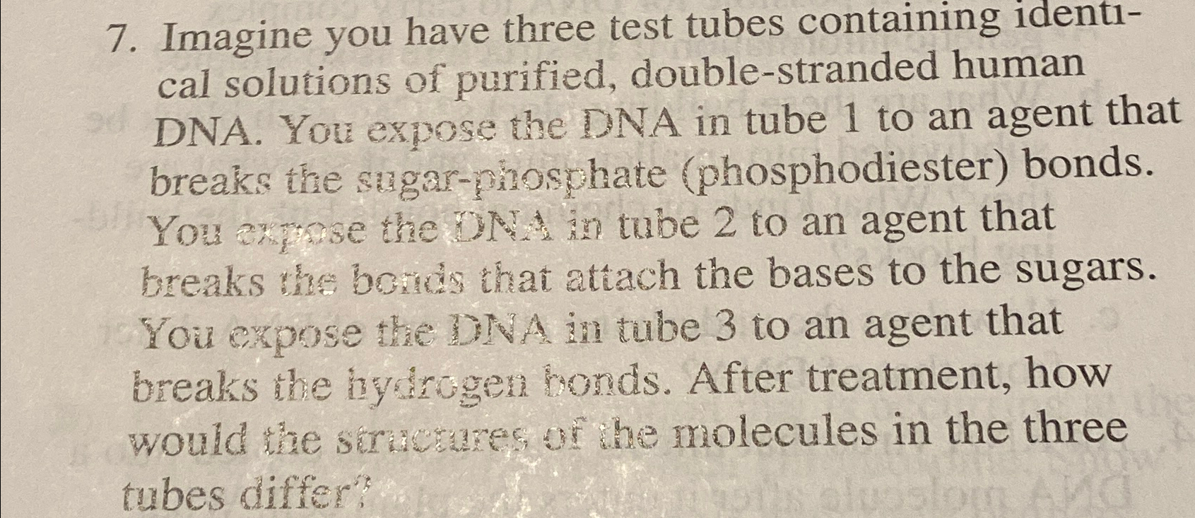 Solved Imagine you have three test tubes containing | Chegg.com