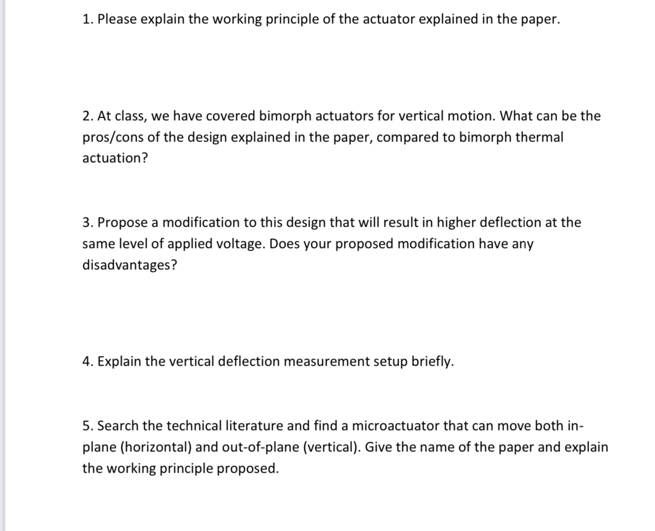Solved Please explain the working principle of the actuator | Chegg.com