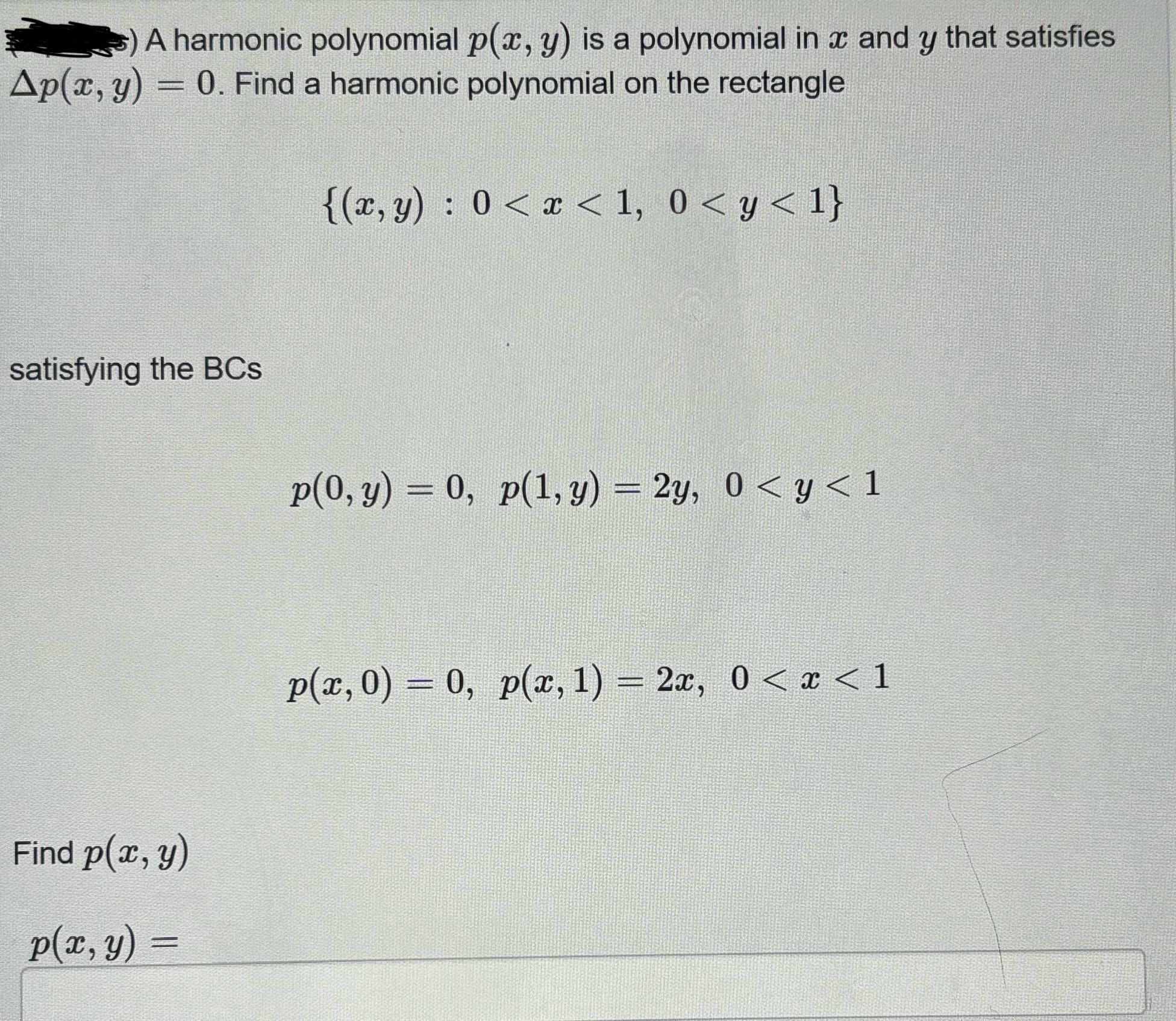 Solved A harmonic polynomial p(x,y) ﻿is a polynomial in x | Chegg.com
