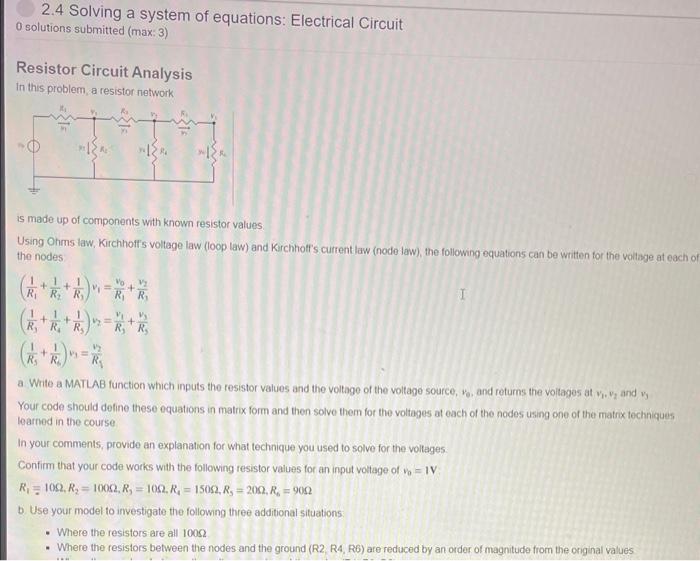 Solved Resistor Circuit Analysis In this problem. a resistor | Chegg.com