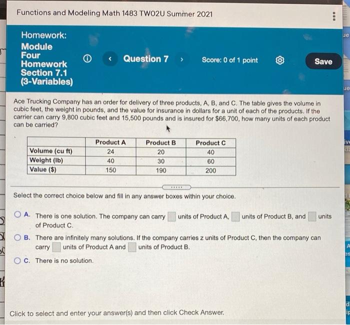 Solved Functions and Modeling Math 1483 TWO2U Summer 2021 | Chegg.com