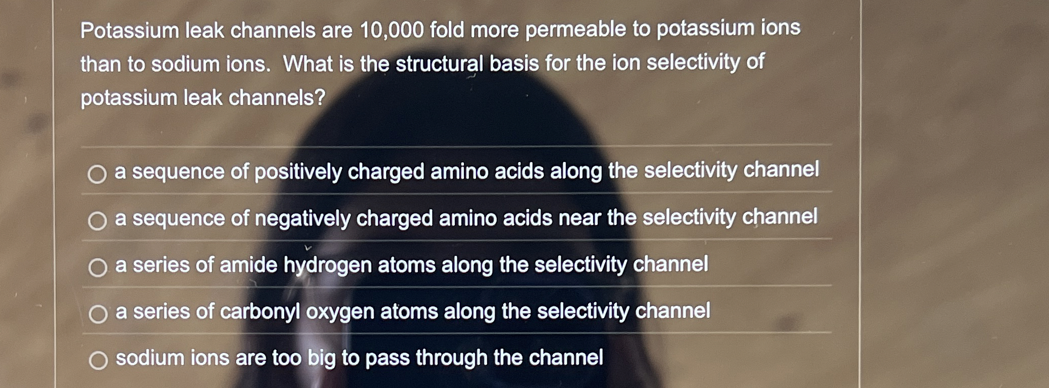 Solved Potassium leak channels are 10,000 ﻿fold more | Chegg.com