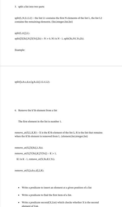 Solved 1. Find the last element of a list. my_last (X,L) :- | Chegg.com