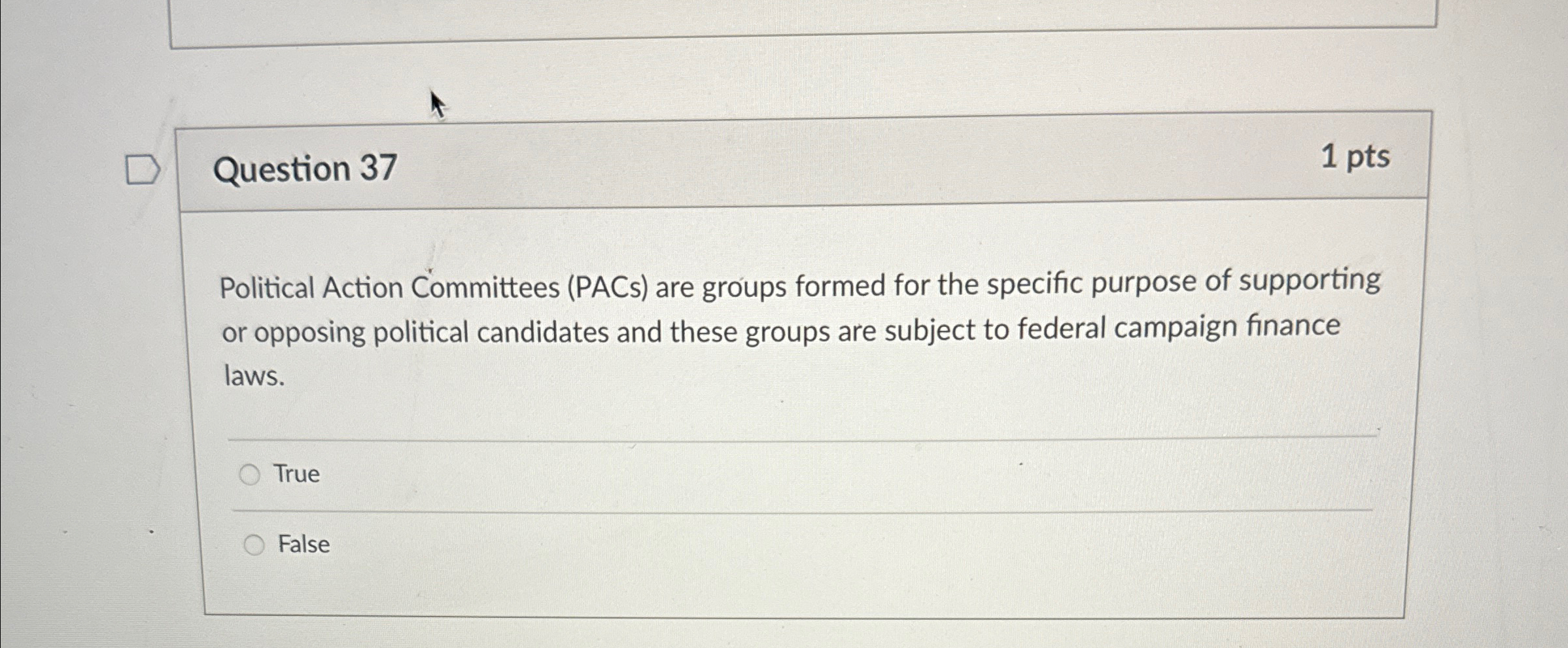 Solved Question 371ptsPolitical Action Committees (PACs) | Chegg.com