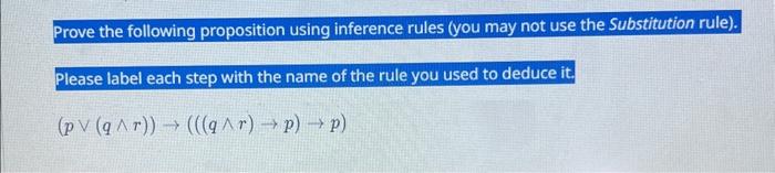 Solved Prove the following proposition using inference rules | Chegg.com
