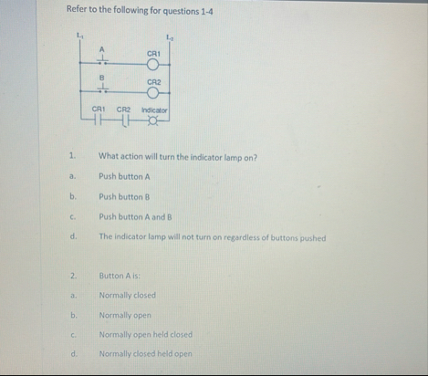 Solved Refer to the following for questions 1-4What action | Chegg.com