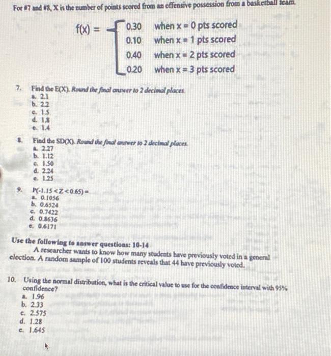 Solved Please Answer 7 Through 18 Please Answer With Work 