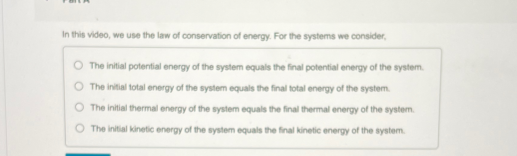 Solved In this video, we use the law of conservation of | Chegg.com