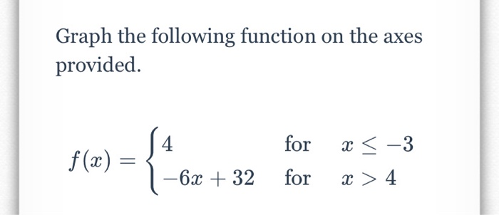 Solved Graph the following function on the axes provided. 4 | Chegg.com