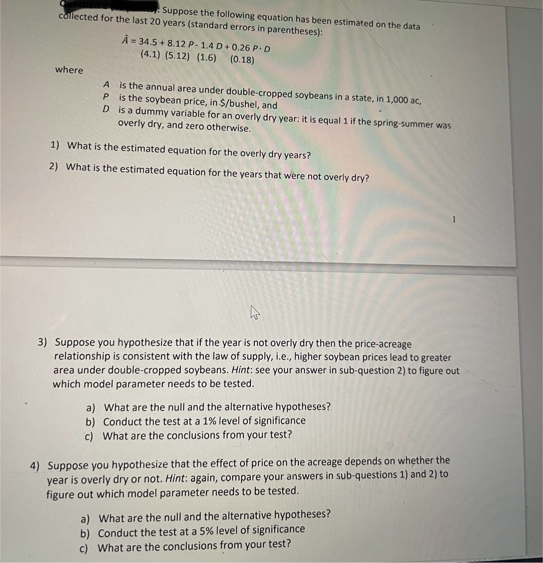 Solved collected for the last 20 ﻿Suppose the following | Chegg.com