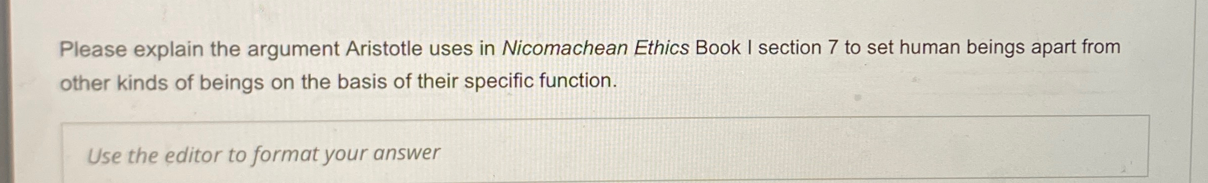 Solved Please explain the argument Aristotle uses in | Chegg.com