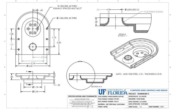 Create a solid model for the part shown in the | Chegg.com