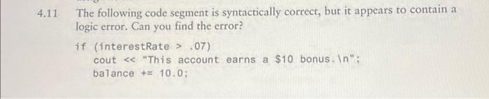 Solved 4.11 The following code segment is syntactically | Chegg.com