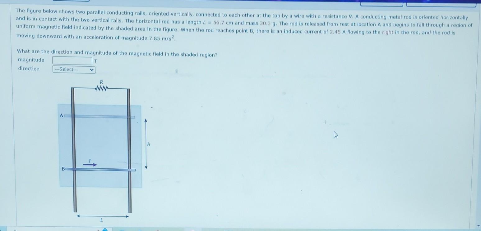 Solved The figure below shows two parallel conducting rails, | Chegg.com