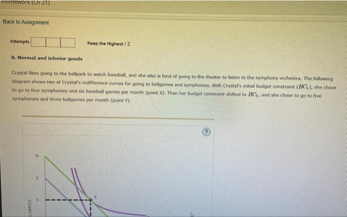 Solved 8. Normal and inferior goods Crystal likes going to | Chegg.com