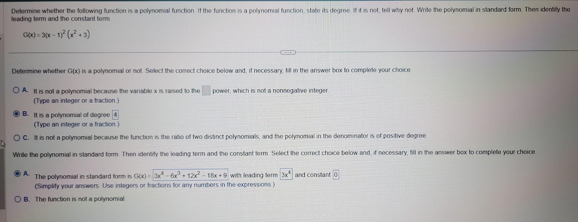 Solved Determine whether the following function is a | Chegg.com