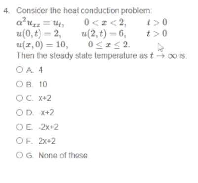 Solved Consider the heat conduction problem: | Chegg.com
