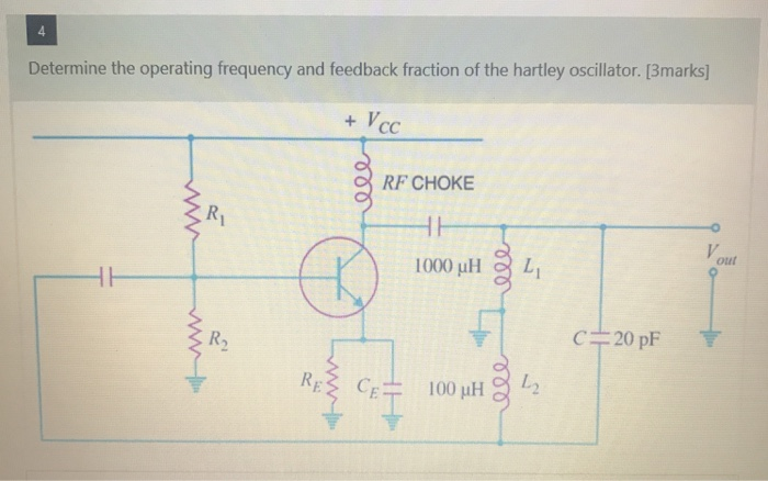 Solved Determine the operating frequency and feedback | Chegg.com