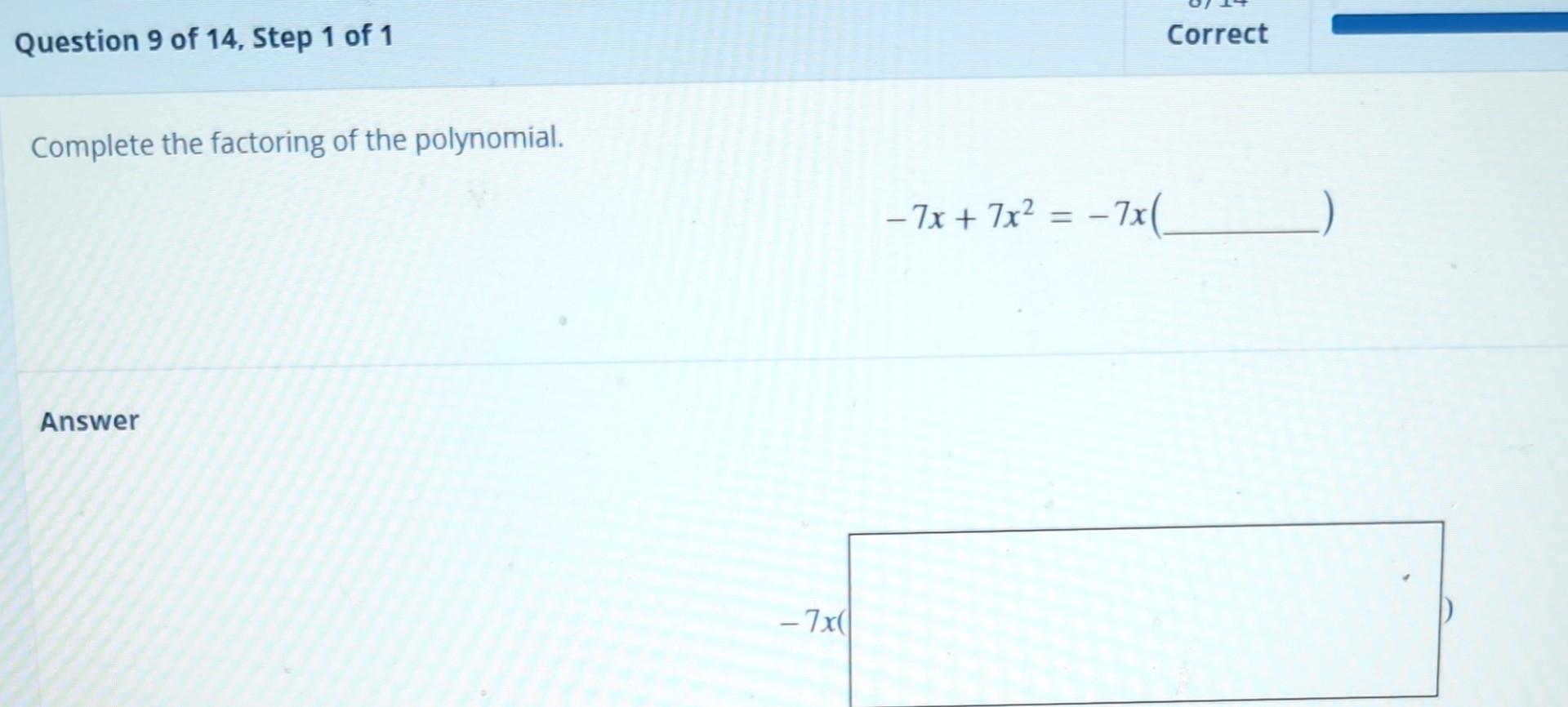 Solved Complete the factoring of the polynomial. | Chegg.com