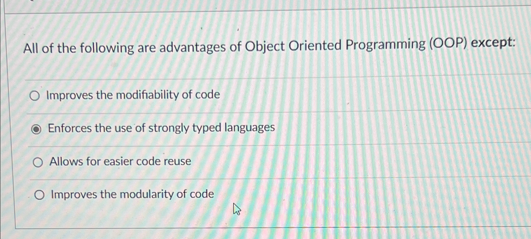 Solved All of the following are advantages of Object | Chegg.com