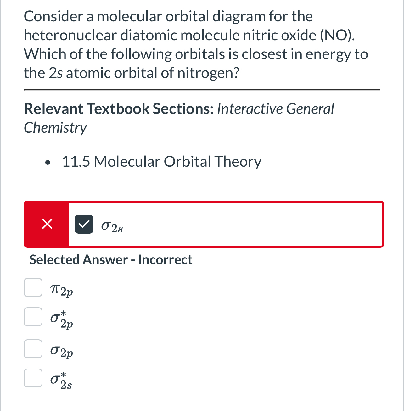 Solved Consider a molecular orbital diagram for the | Chegg.com