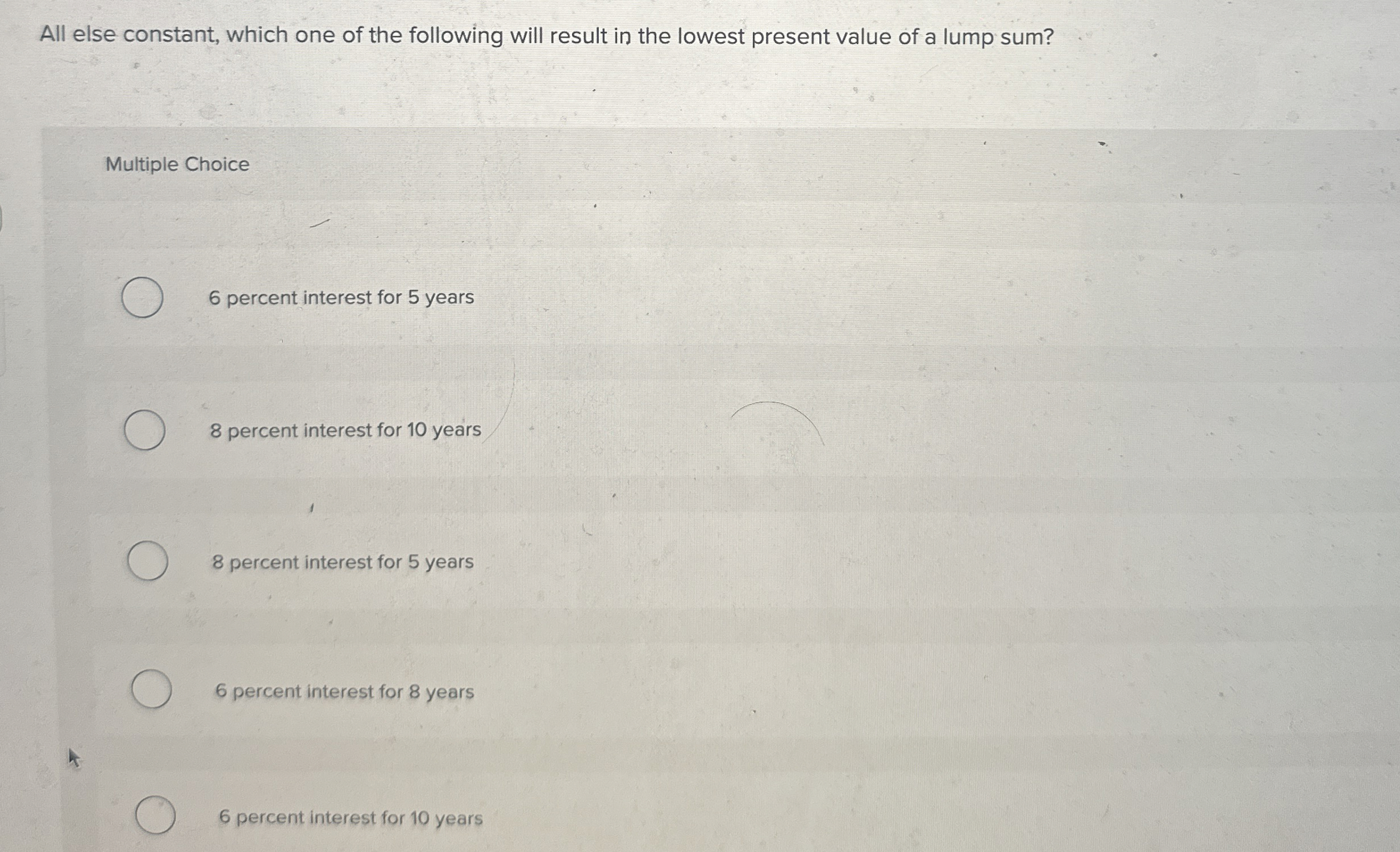Solved All else constant, which one of the following will | Chegg.com