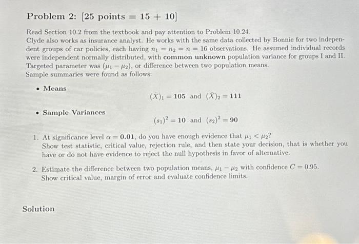 Solved Problem 2: [25 points =15+10] Read Section 10.2 from | Chegg.com