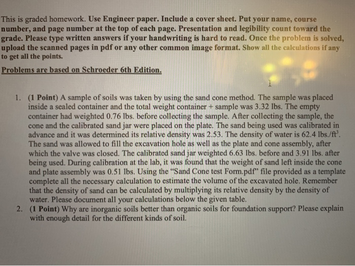 Solved This is graded homework. Use Engineer paper. Include | Chegg.com