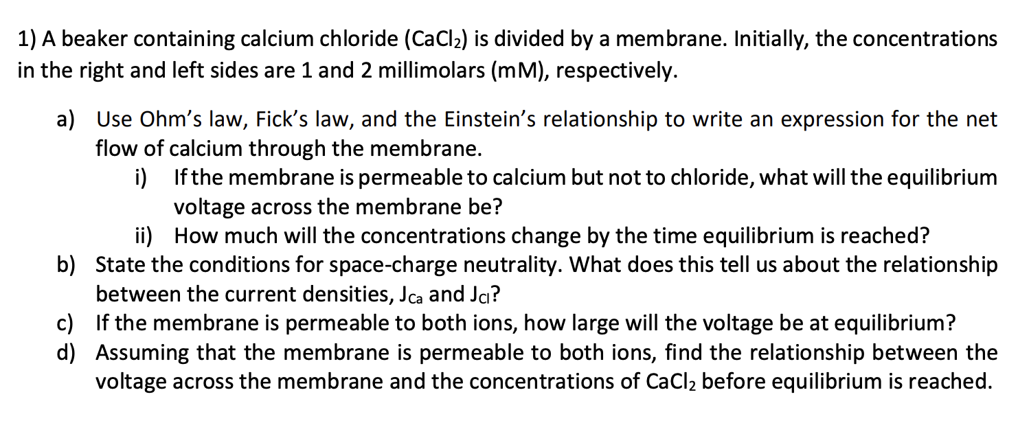 Solved A beaker containing calcium chloride (CaCl2) ﻿is | Chegg.com