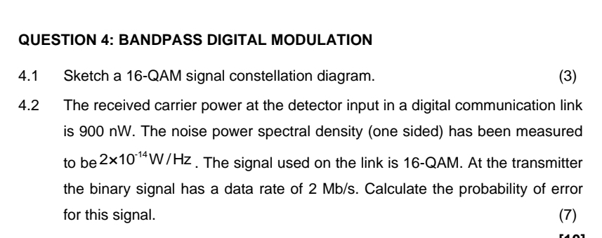 Solved QUESTION 4: BANDPASS DIGITAL MODULATION4.1 ﻿Sketch a | Chegg.com