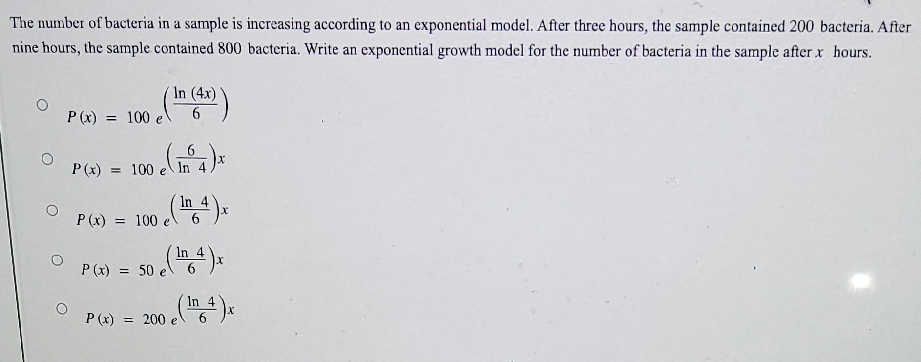 Solved The number of bacteria in a sample is increasing | Chegg.com