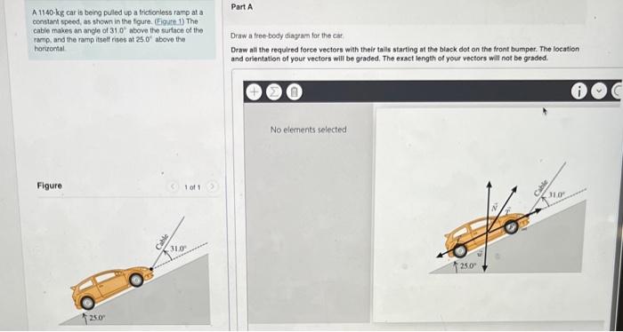Solved A 1140 kg car is being pulled up a trictionless ramp | Chegg.com