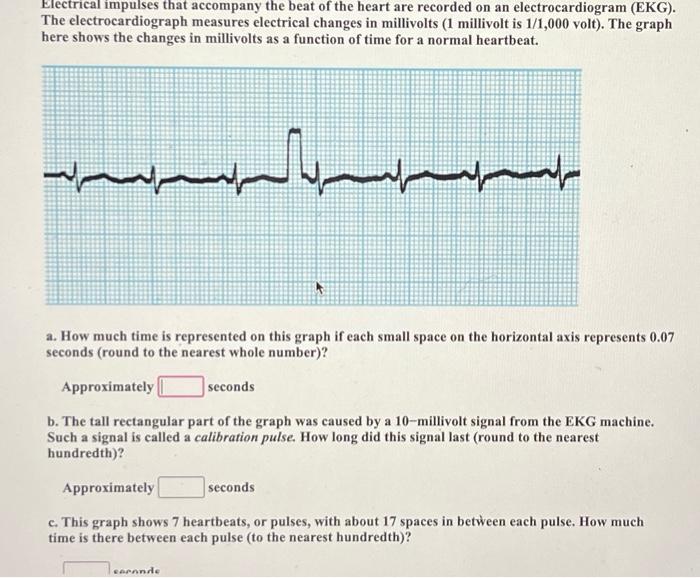 Electrical impulses that accompany the beat of the | Chegg.com